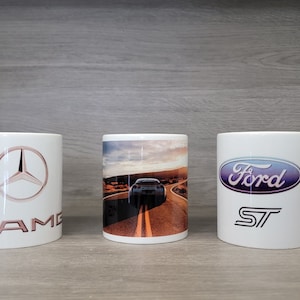 Personalised Mugs Car Logo Ford, Nissan GTR, Mercedes AMG. Fathers Day ...