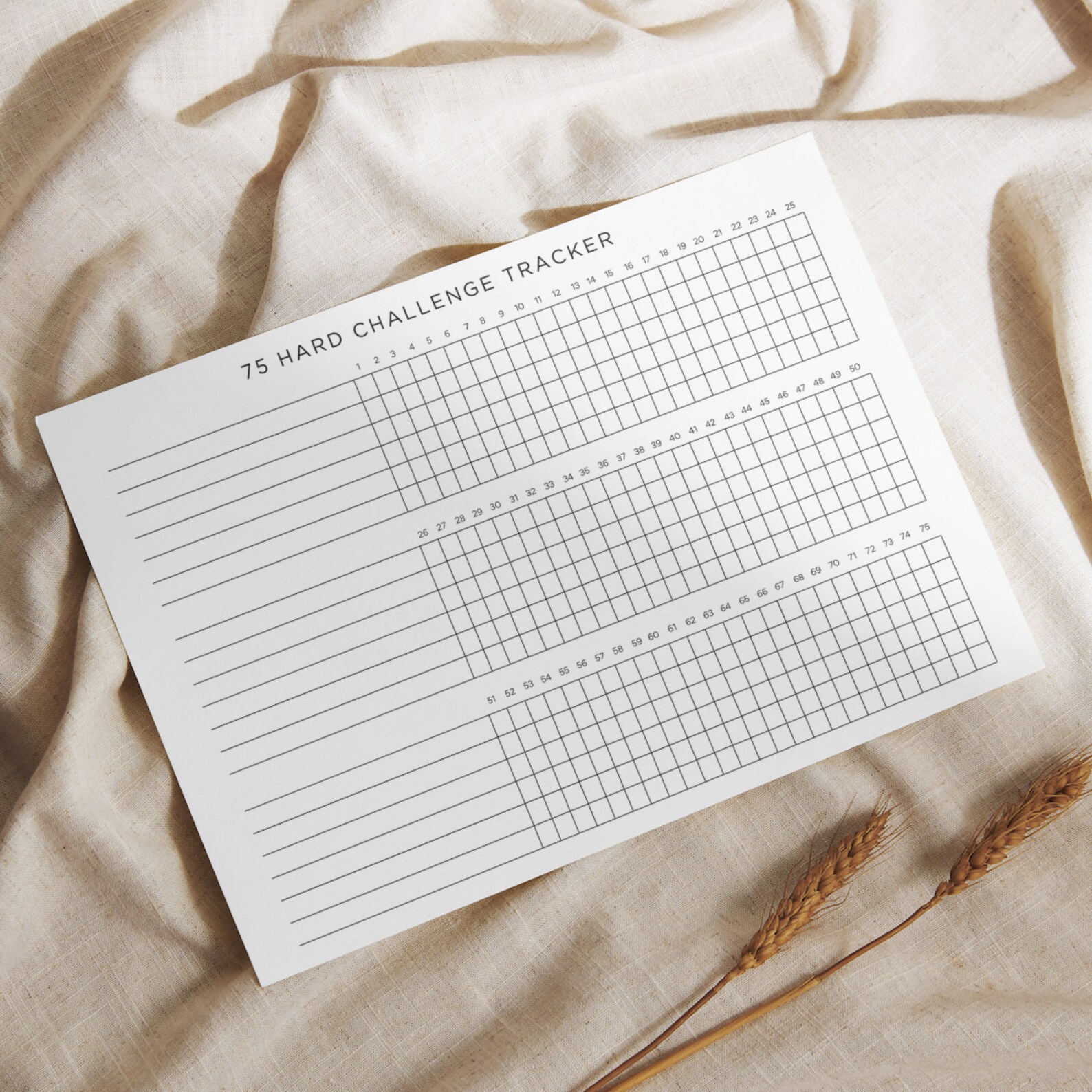 75 Hard Challenge Tracker Printable, Editable 75 Hard Challenge Tracker ...