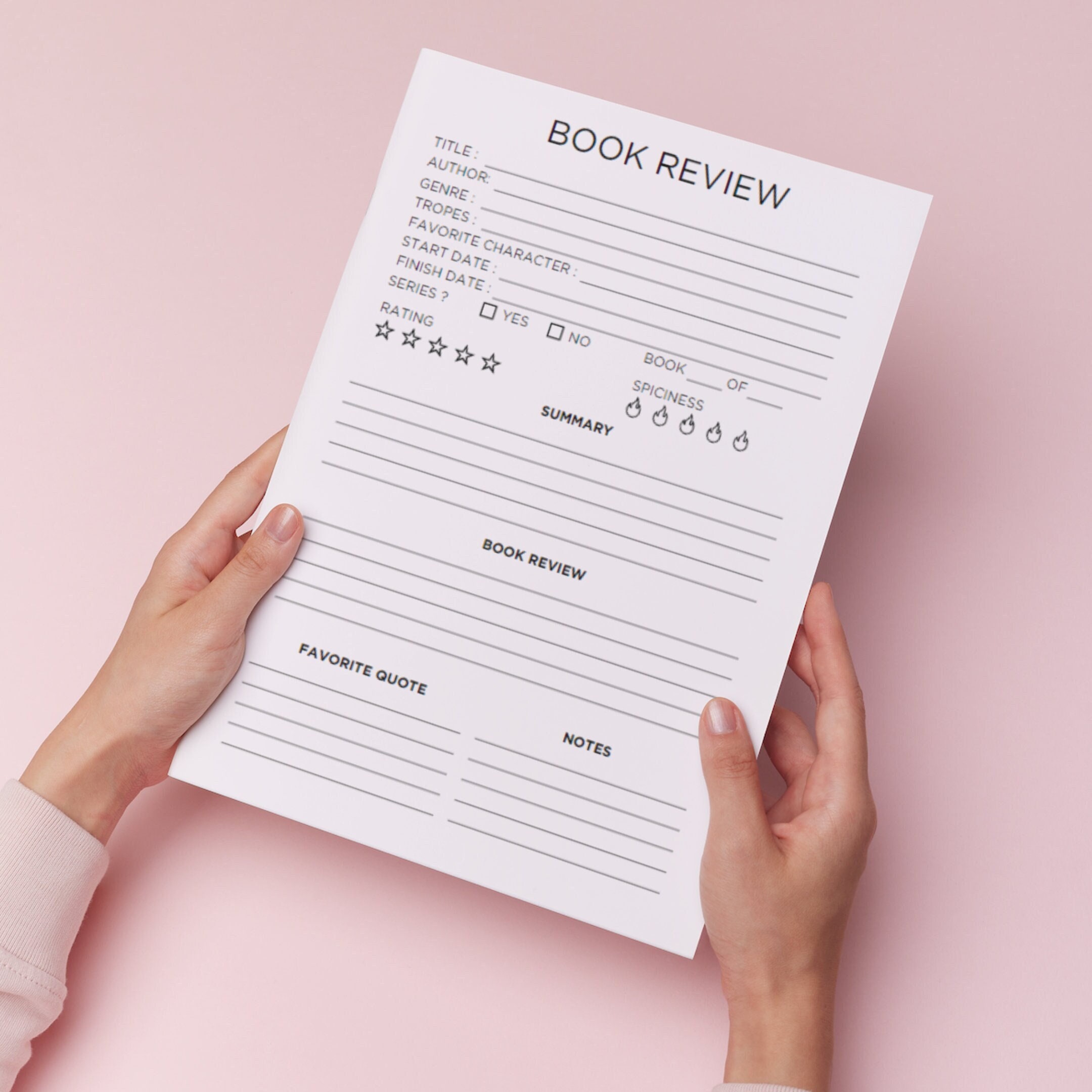 Book Review Template, Book Review Journal Printable, Book Review ...