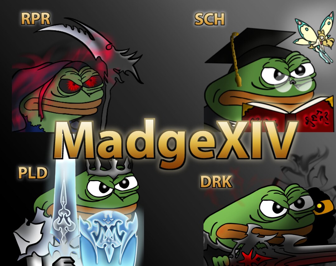 Pack of 4 Final Fantasy 14 FFXIV Pepe Madge Job Stickers Reaper ...