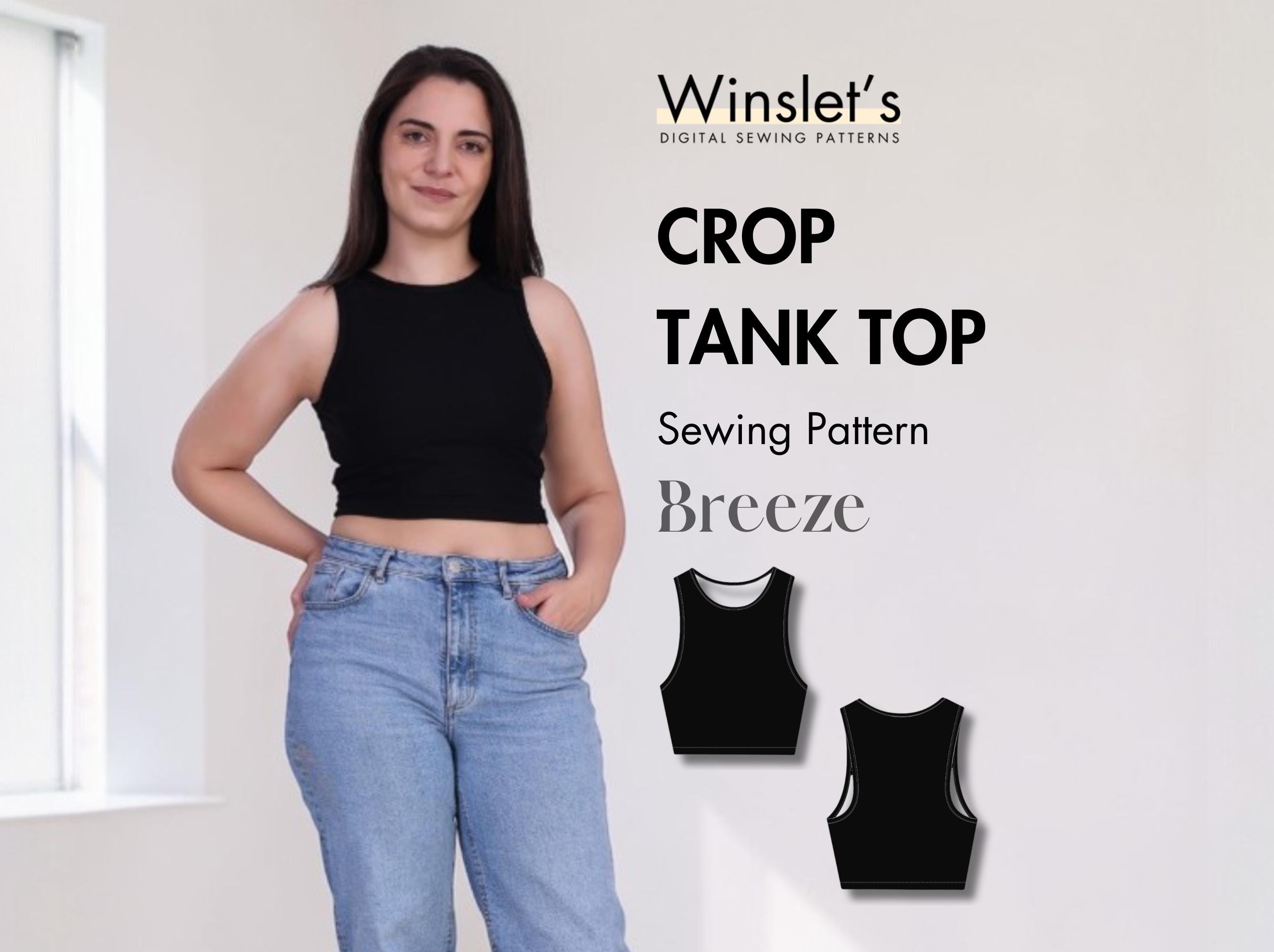 Beginner Tank Top Sewing Pattern for Women| Easy Sleeveless Summer Crop ...