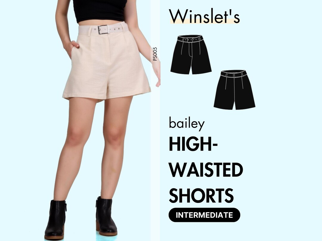 High Waisted Shorts Pattern for Women| Easy Shorts Sewing Pattern ...