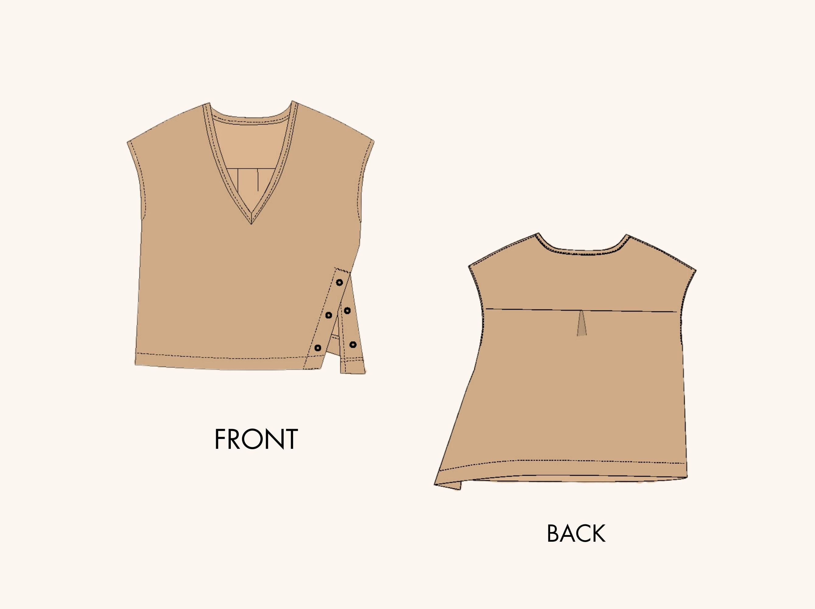 V Neck Top Pattern Easy Top Sewing Pattern V-neck Top Pattern for Women ...