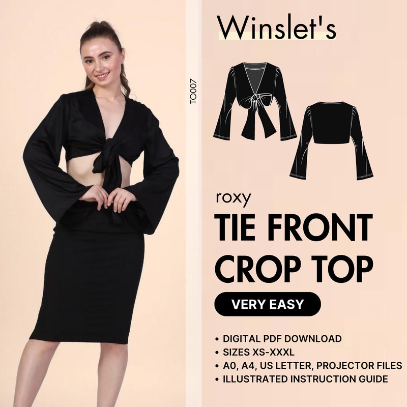 Tie Front Crop Top - Etsy