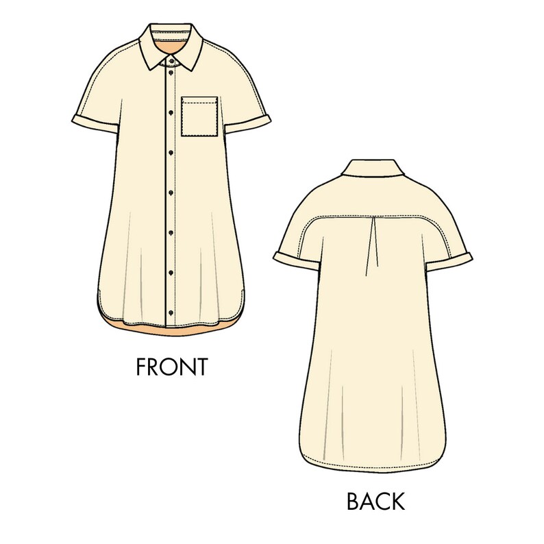 Shirt Dress Pattern by Winslet's, Easy Sewing Pattern, Instant Download ...