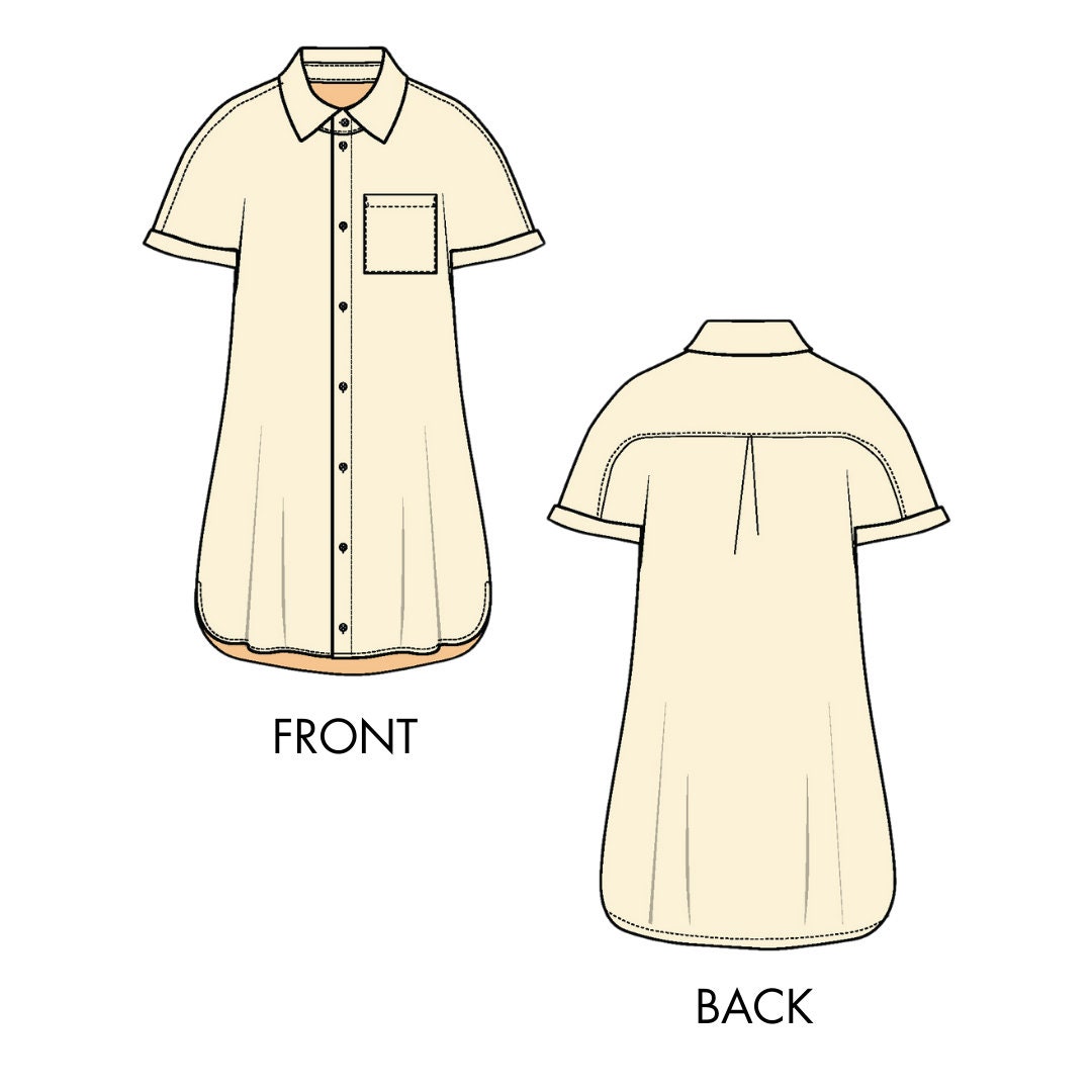 Shirt Dress Pattern by Winslet's, Easy Sewing Pattern, Instant Download ...