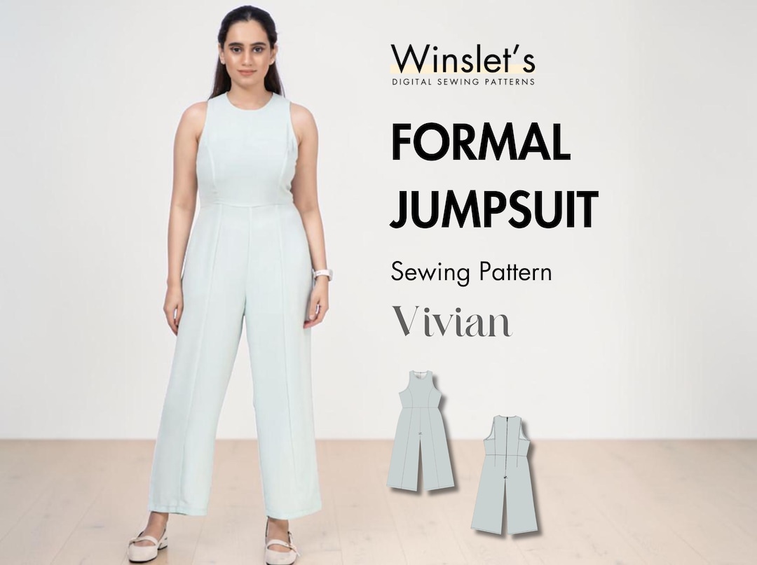 Jumpsuit Pattern, Easy Jumpsuit Sewing Pattern, Digital Pattern, Wide ...