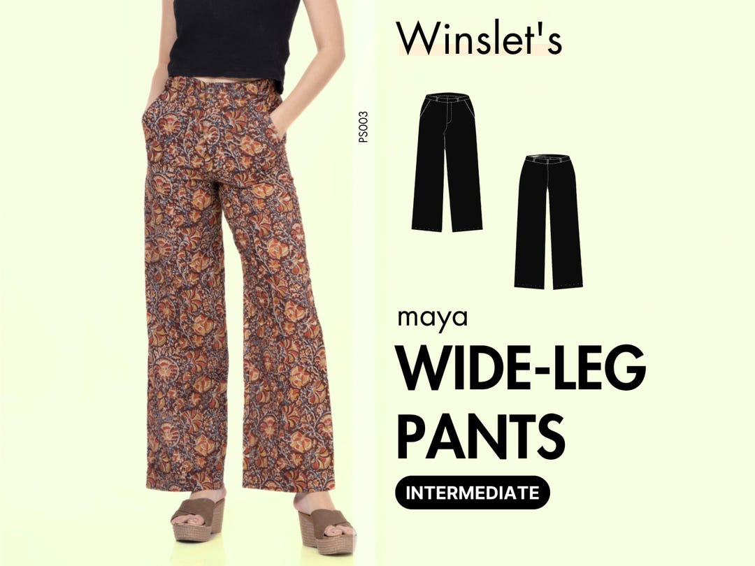 Wide Leg Pants Pattern for Women | Summer Pants Sewing Pattern | Wide ...