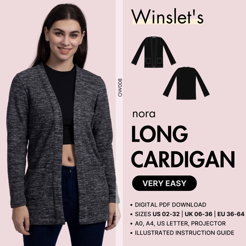 Cardigan Sewing Pattern - Etsy