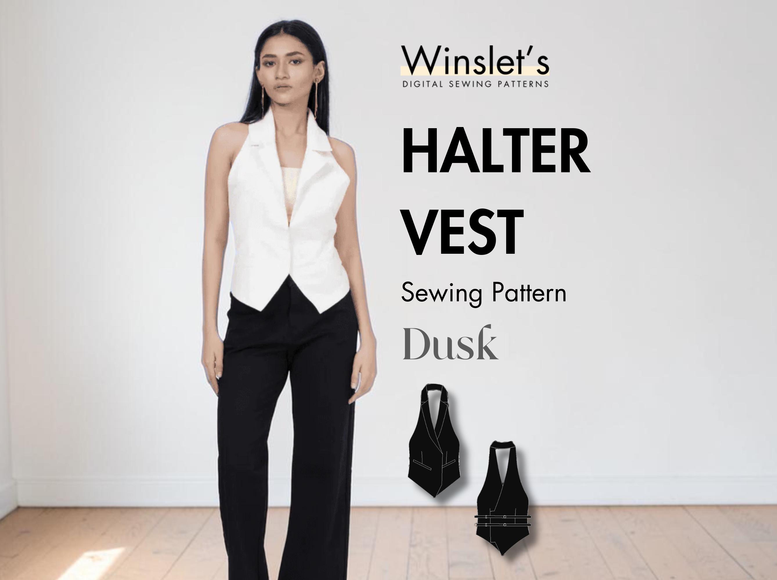 Vest Pattern| Halter Neck Pattern| Easy Top Sewing Pattern| Backless ...