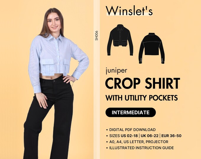 Dia Shirt Digital PDF Sewing Pattern A4/a0/usletter Shirt Button up ...