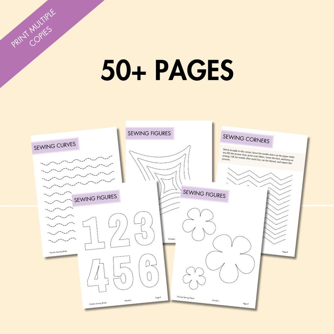 Printable Sewing Practice Sheets 2026| Learn to Sew| Beginner Sewing ...