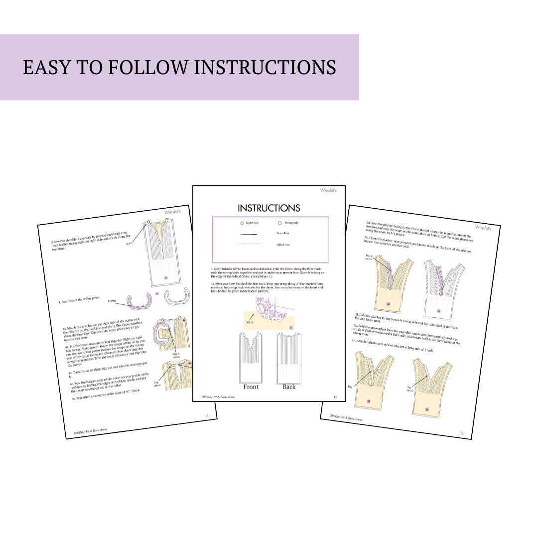 Flutter Sleeve Dress Pattern Mini Dress Pattern Easy Sewing Pattern ...