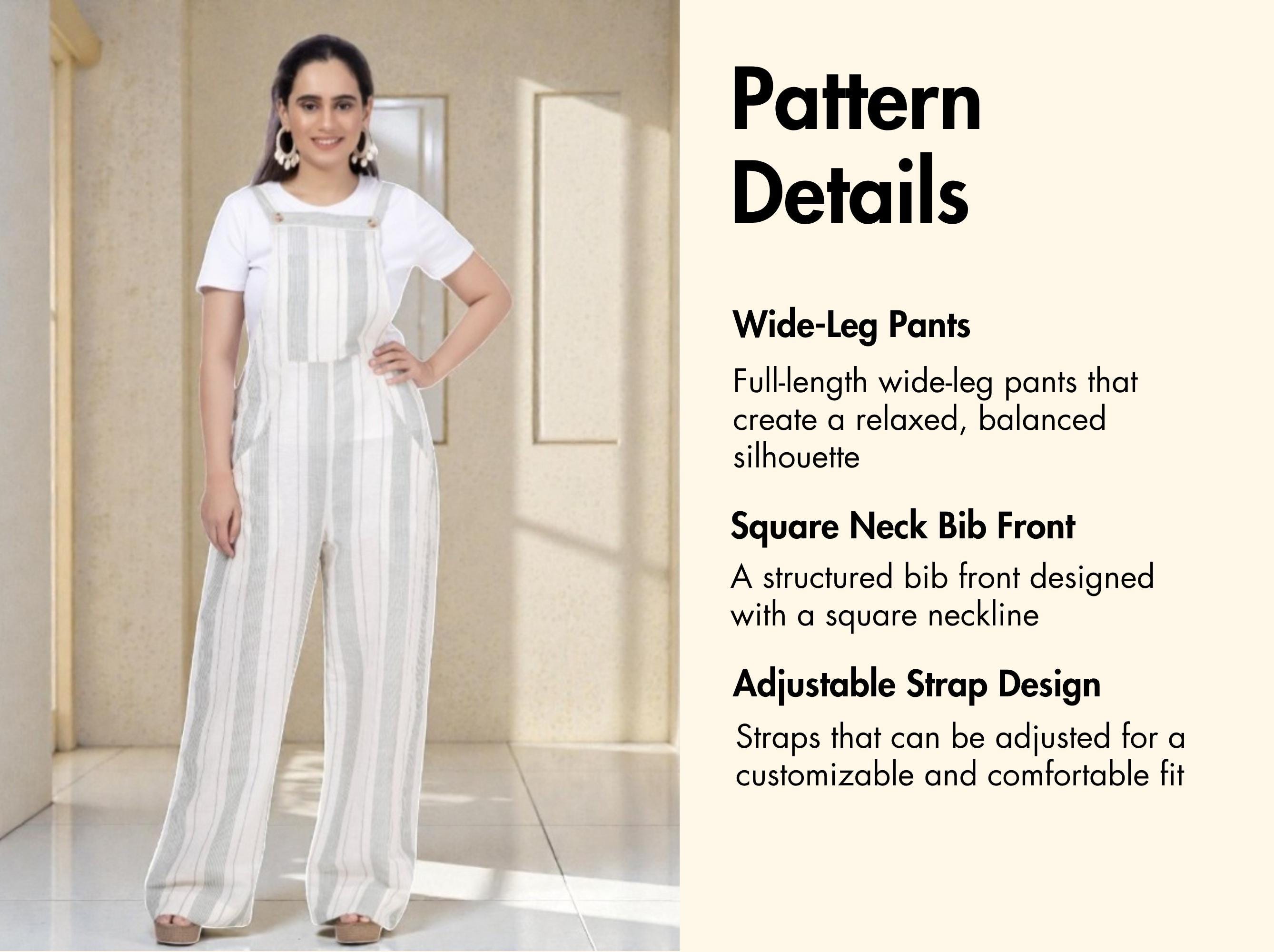 Overalls Pattern, Easy Sewing Pattern, Jumpsuit Sewing Pattern for ...