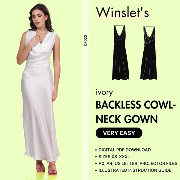 Backless Dress Pattern - Etsy