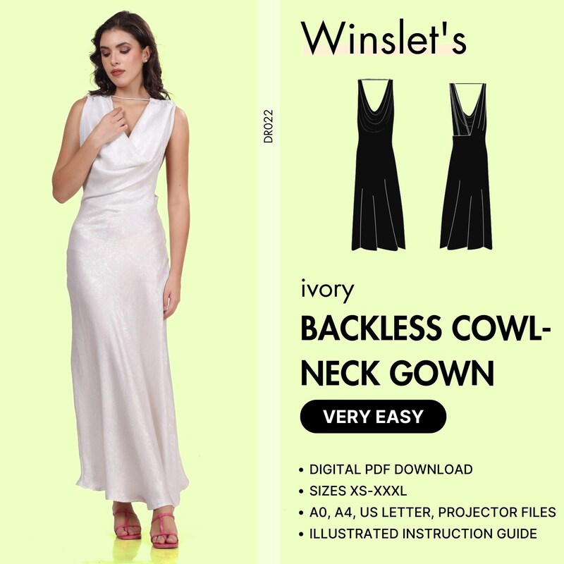 Backless Dress Pattern - Etsy