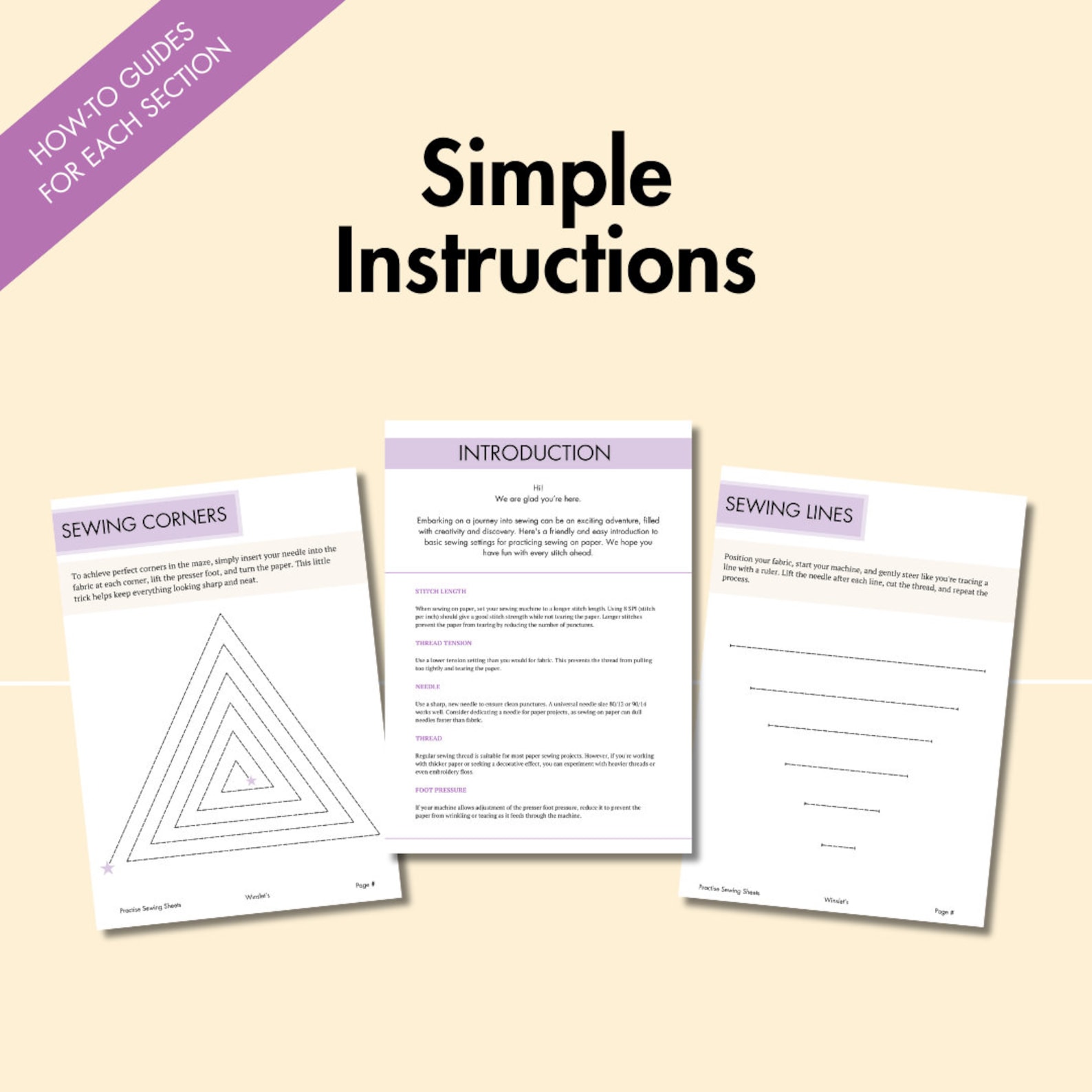 Printable Sewing Practice Sheets 2026| Learn to Sew| Beginner Sewing ...
