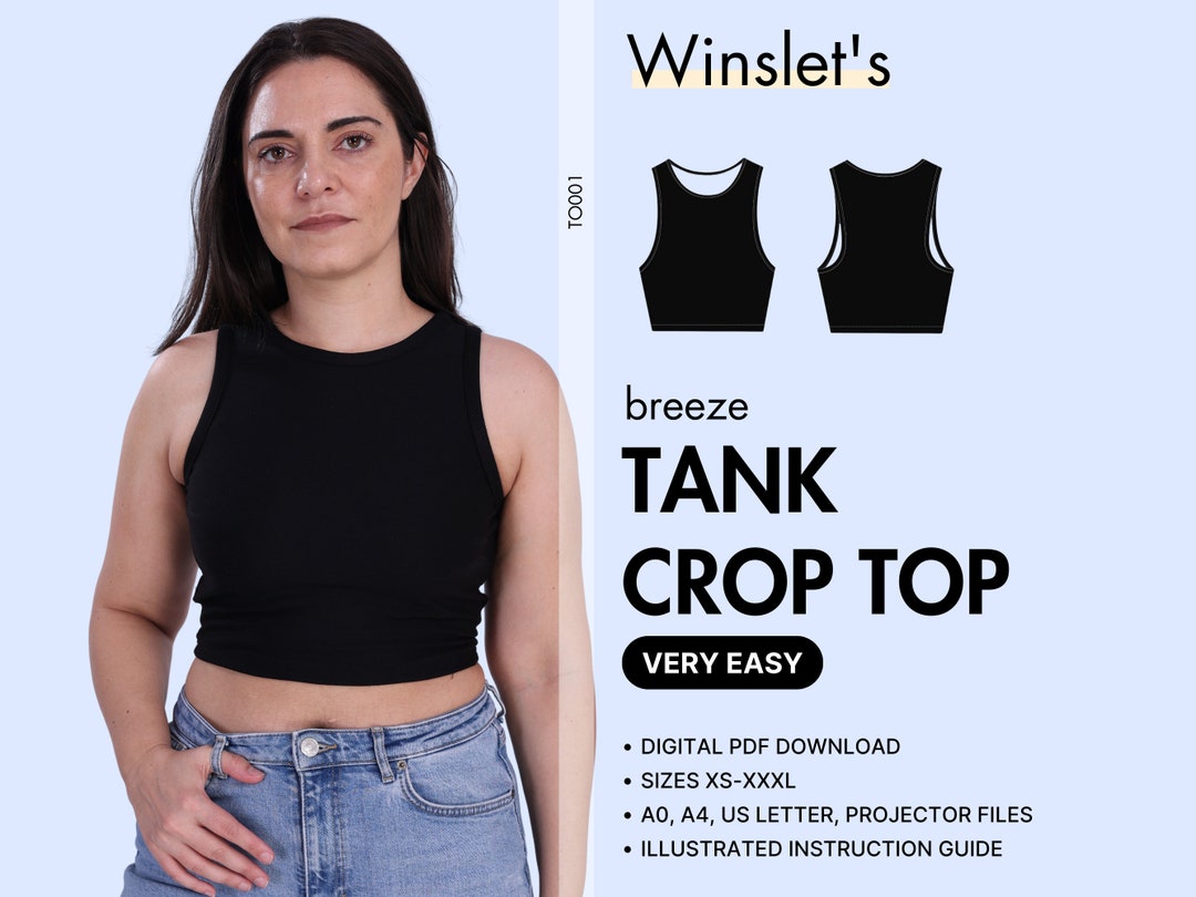Tank Top Pattern Crop Top Pattern Summer Top Pattern Sewing Pattern for Women Crop Tank Top ...
