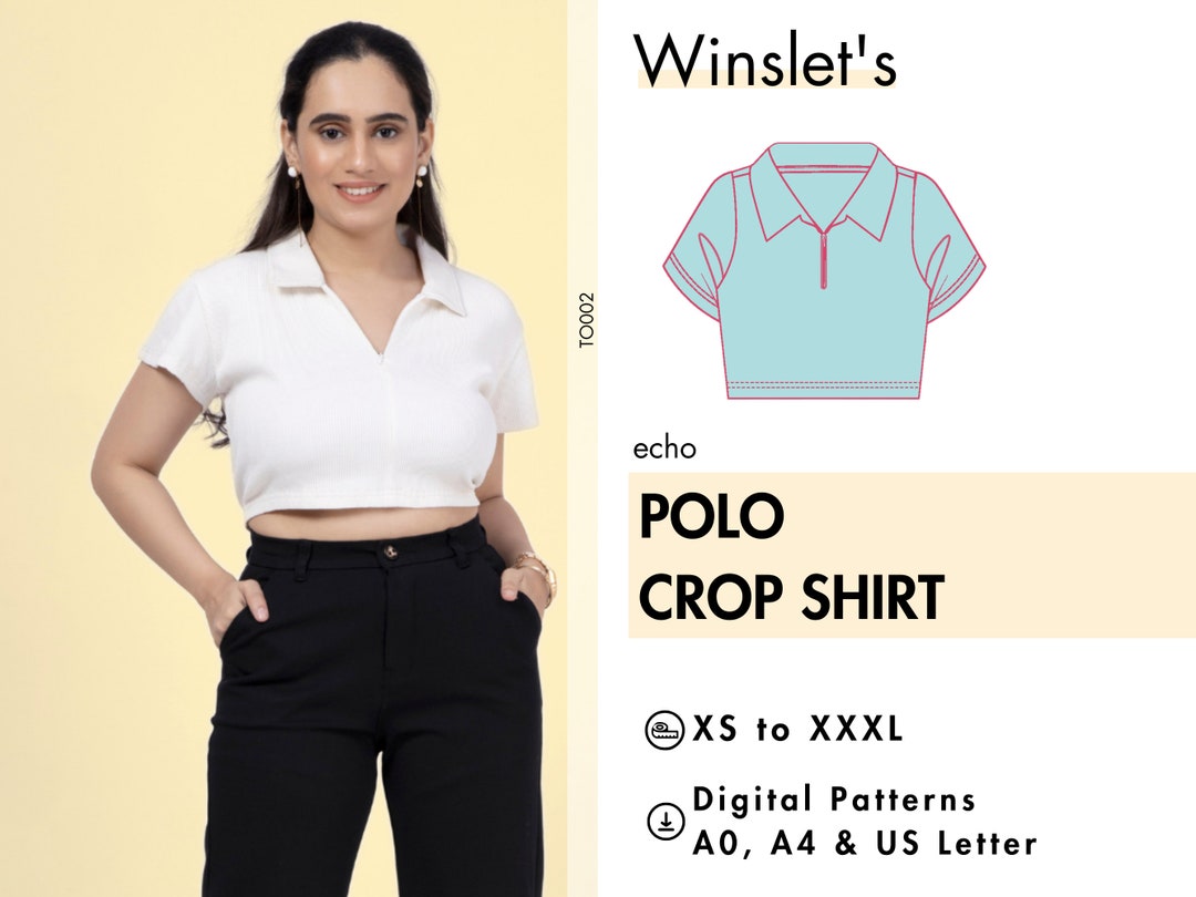 Crop Top Pattern Polo Shirt Pattern Easy Sewing Pattern Sewing Pattern ...