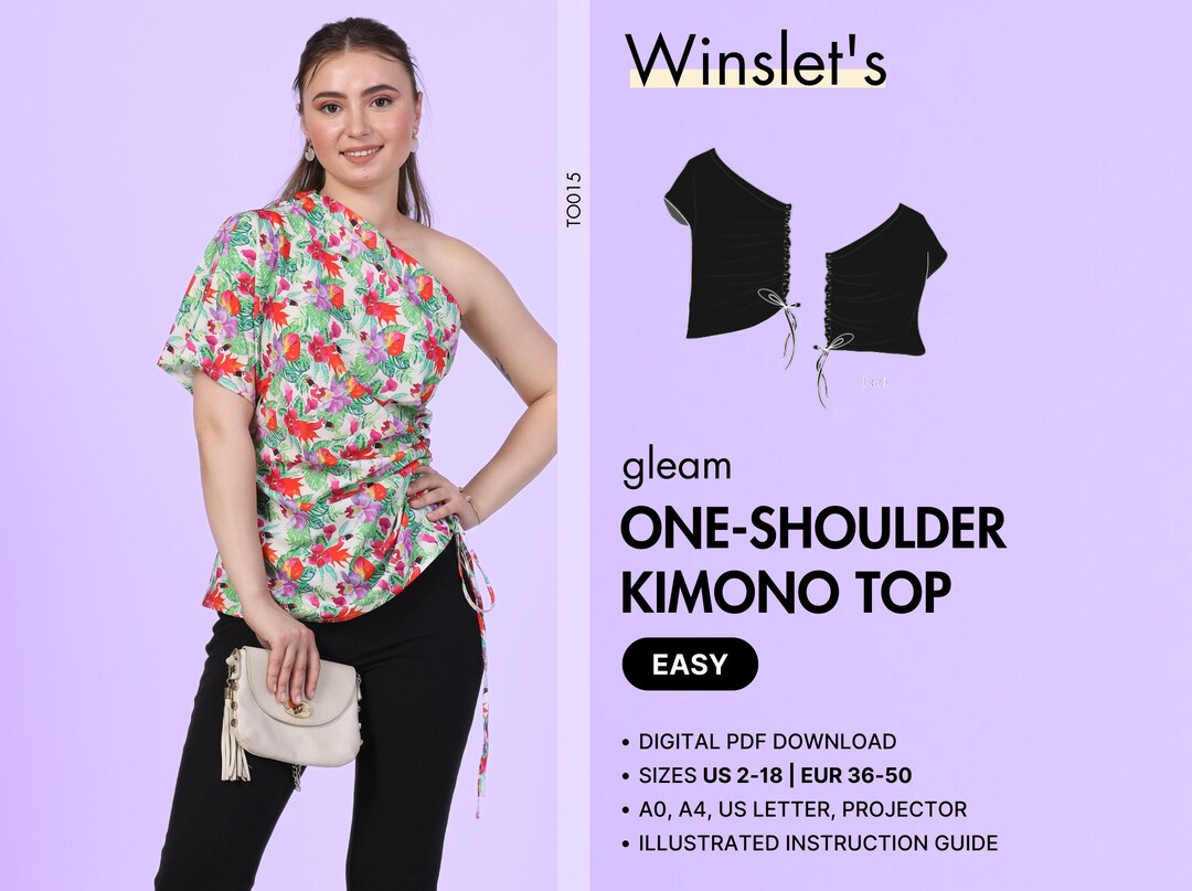 Kimono Top Pattern | One Shoulder Top Pattern | Easy Top Pattern for ...