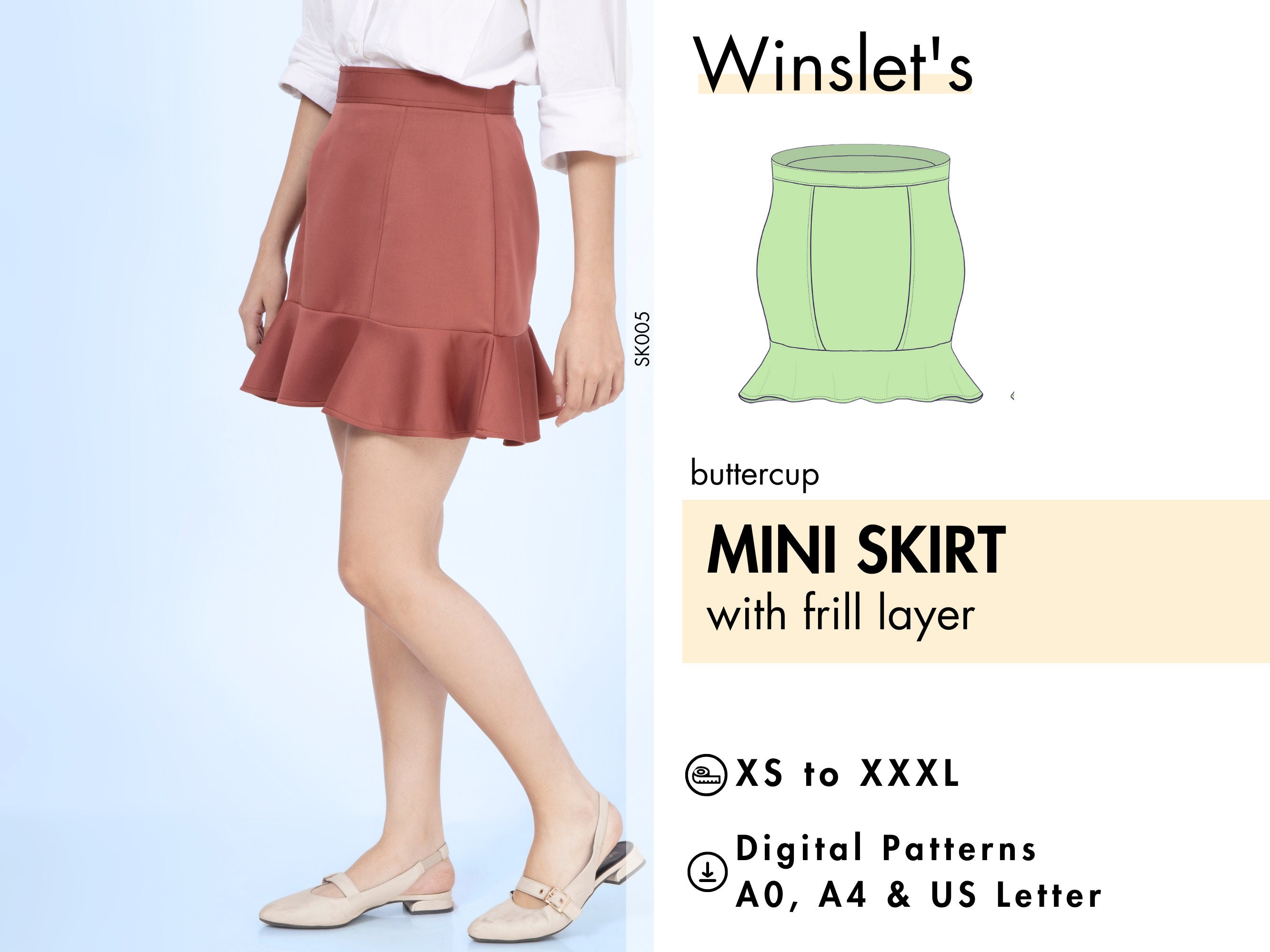 Mini Skirt Pattern Summer Skirt Pattern Ruffle Skirt Pattern Easy Skirt ...