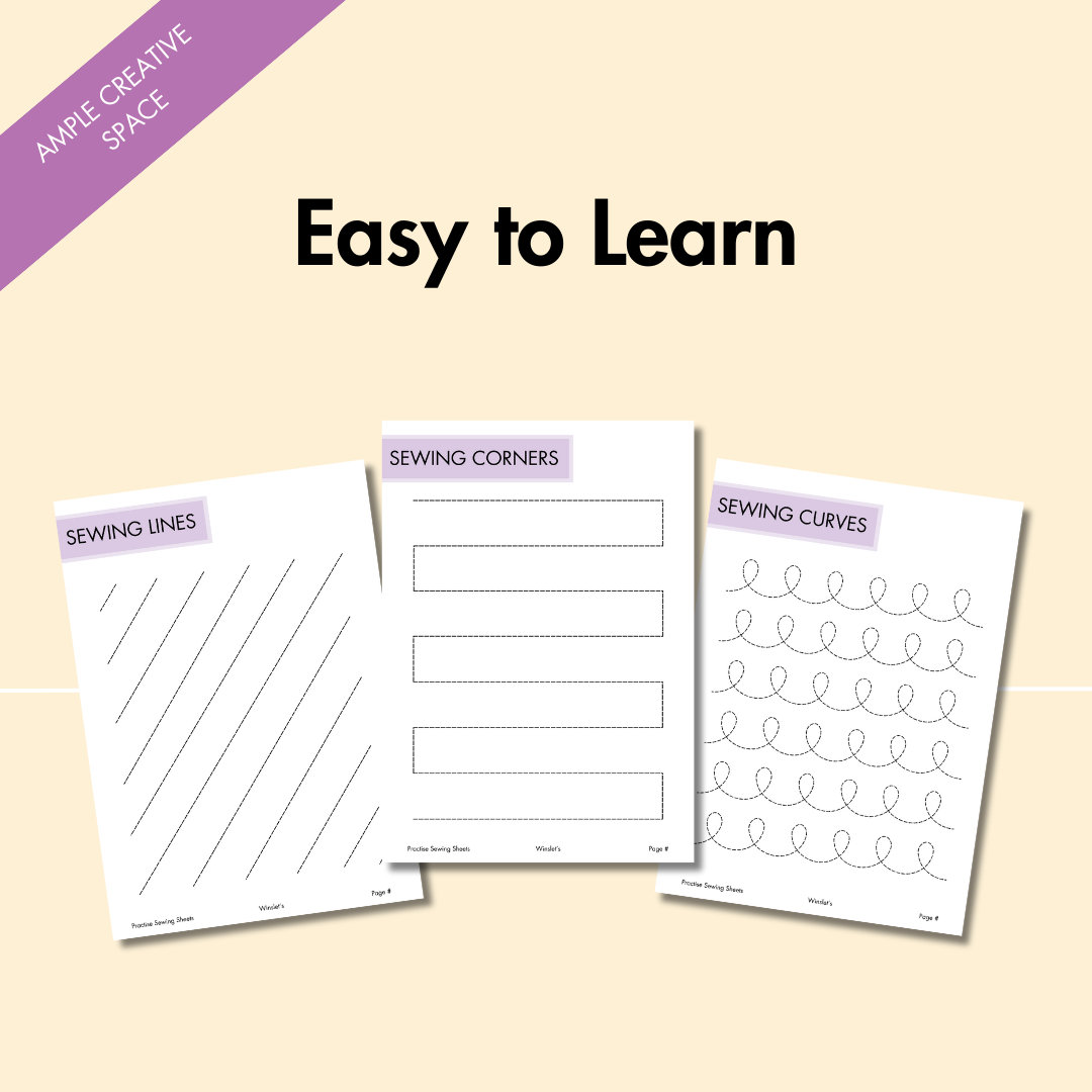 Sewing Practice Sheets, Learn to Sew, Paper Sewing Sheets, Beginner ...