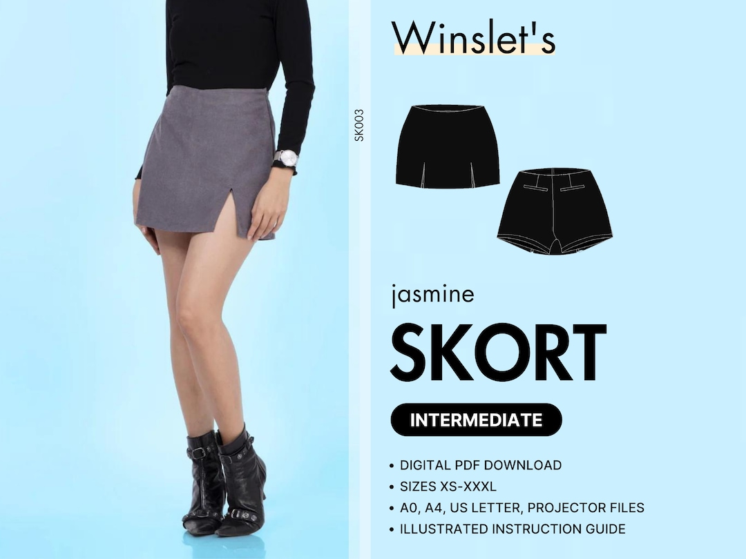 Skort Pattern, Mini Skirt Pattern, Digital Pattern, Girls Skort Sewing ...