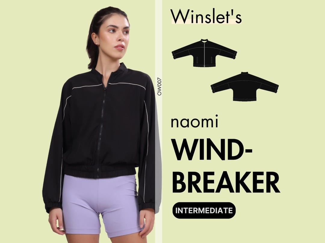 Windbreaker Pattern| Lightweight Windbreaker Jacket Sewing Pattern for ...