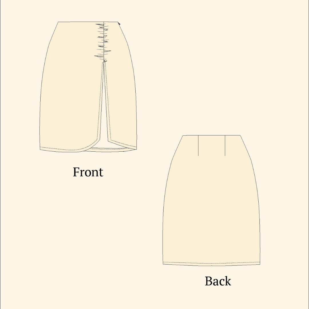Slit Skirt Pattern A Line Skirt Pattern Easy Summer Skirt Pattern Skirt ...