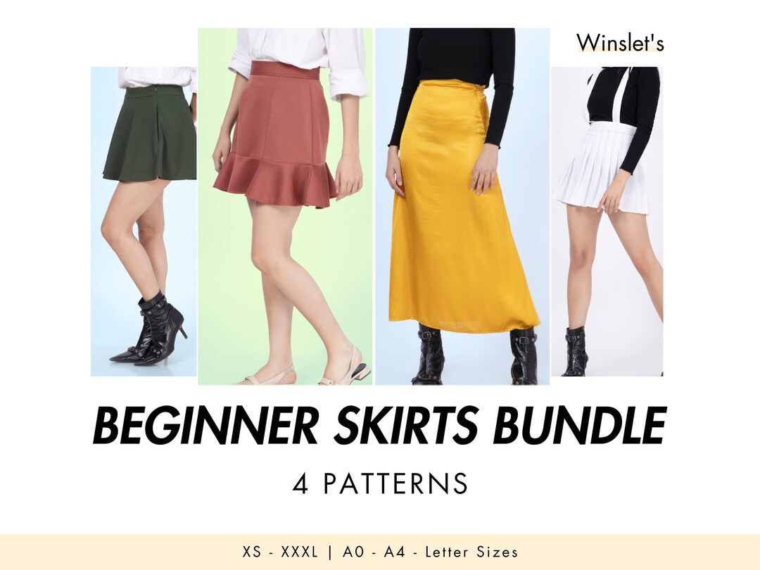 SALE! Skirt Sewing Pattern Bundle for Beginners| Skater Skirt, Frill ...