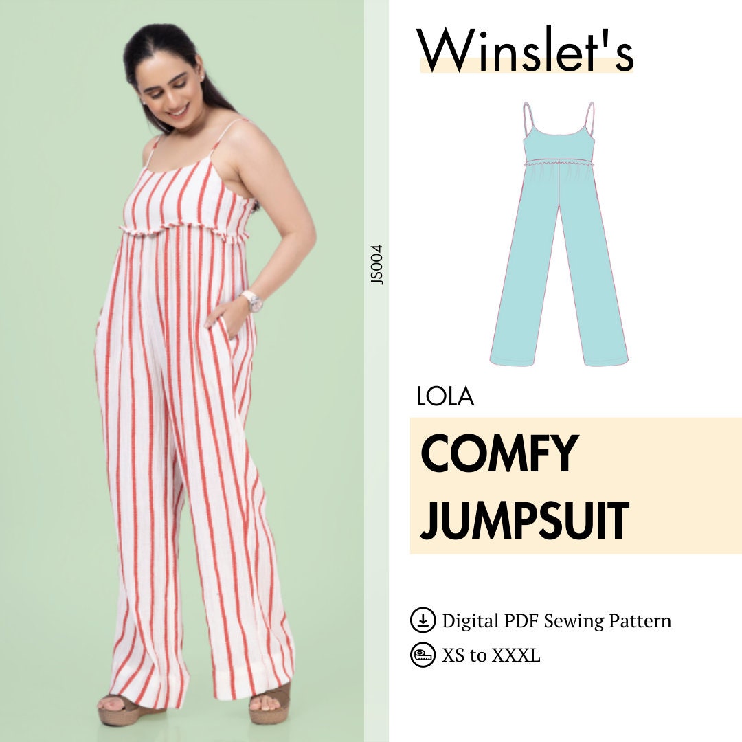 Comfy Jumpsuit Pattern by Winslet's, Easy Sewing Pattern, Sleeveless ...