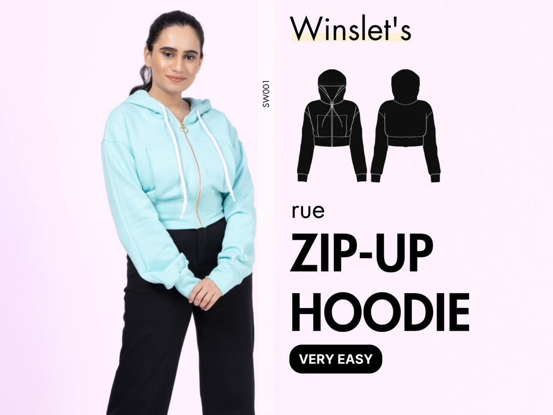 Hoodie Pattern 2025, Easy Sewing Pattern for Women, Zip-up Hoodie ...