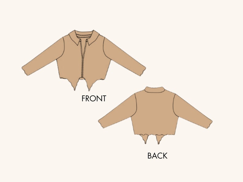 Shirt Pattern| Crop Top Pattern| Knit Top Pattern| Digital Pointed Hem ...