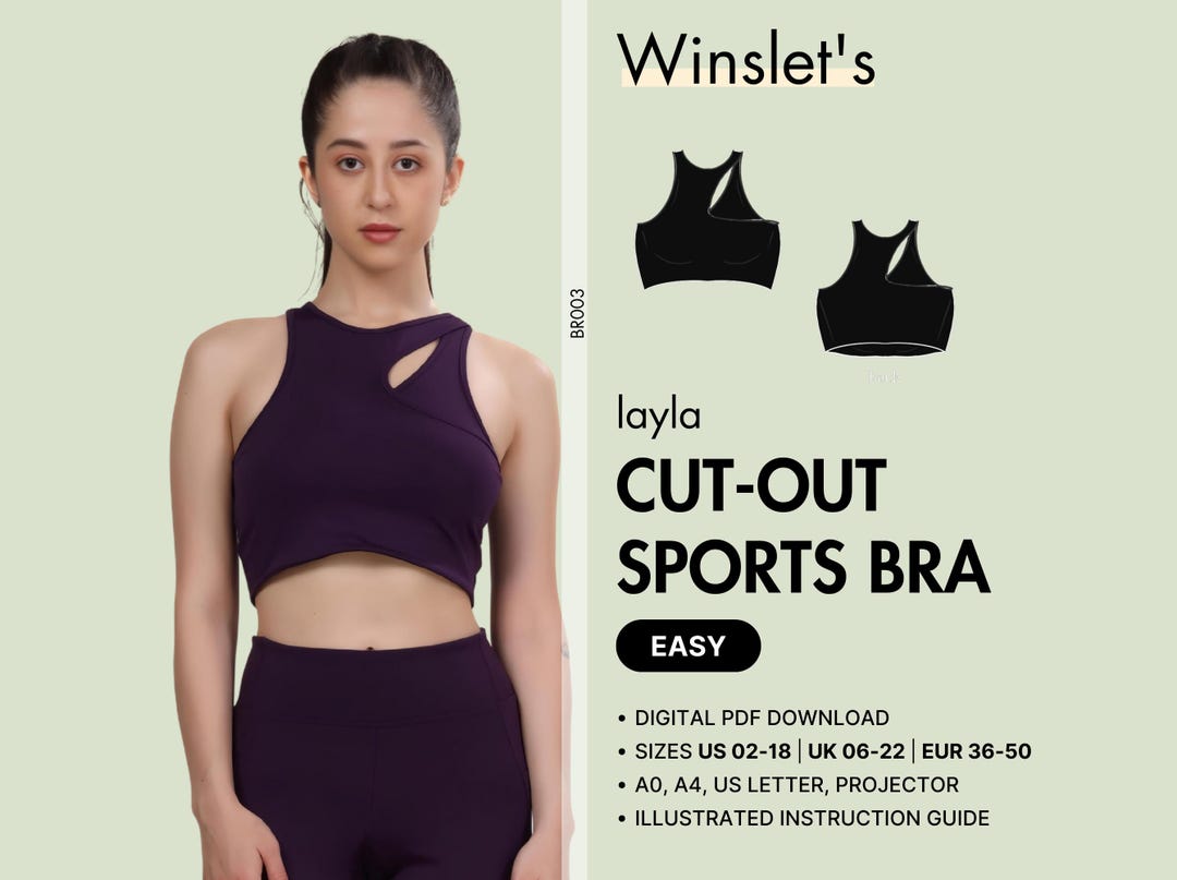 Sports Bra Pattern for Women| Sports Bra With Cut-out Details and a ...