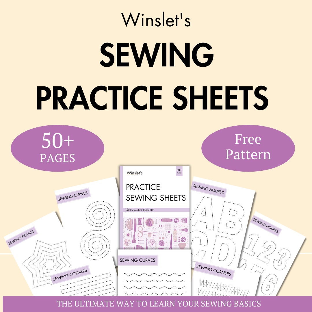 2025 Sewing Practice Sheets, Learn to Sew, Paper Sewing Sheets, Free ...