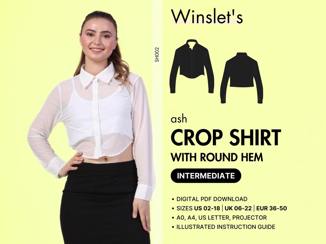 Shirt Pattern| Long Sleeve Top Pattern| Easy Shirt Sewing Pattern ...