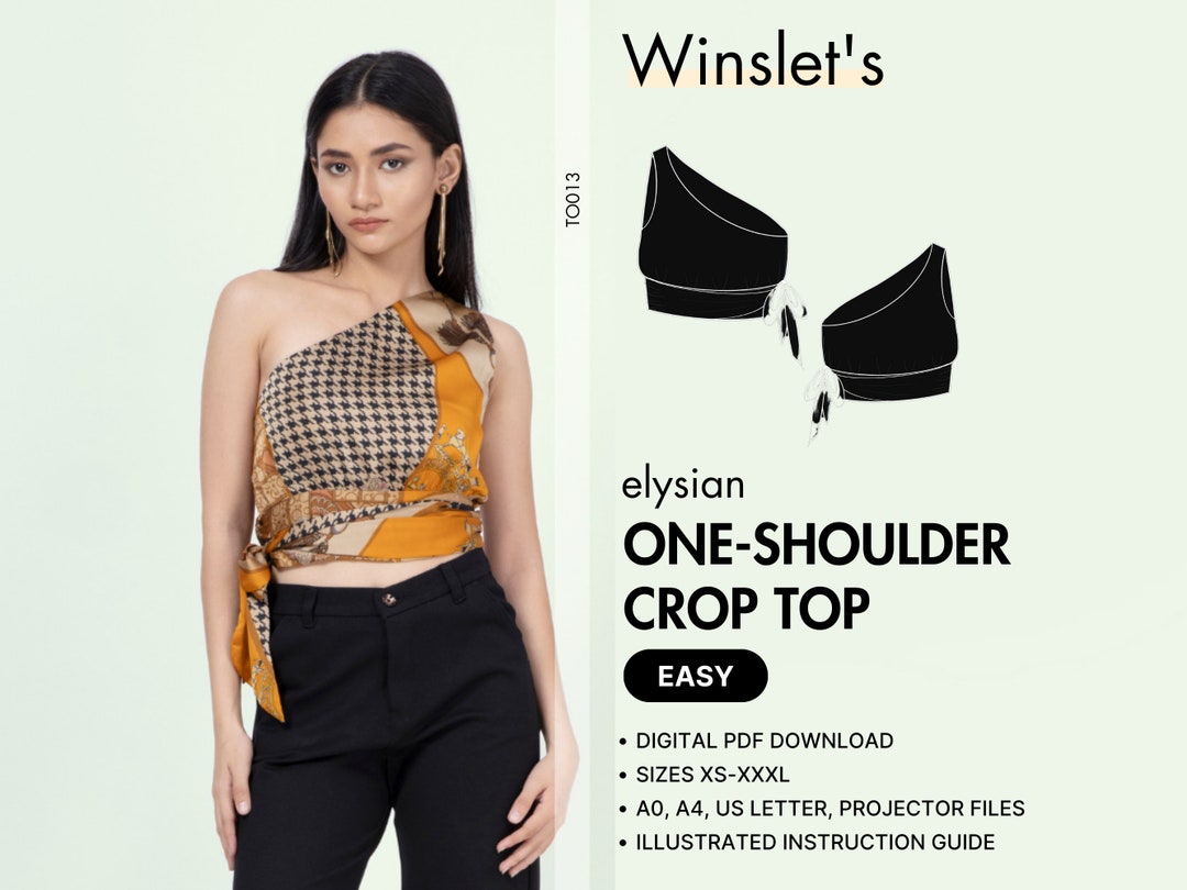 Crop Top Pattern One Shoulder Top Pattern Easy Crop Top Pattern for ...