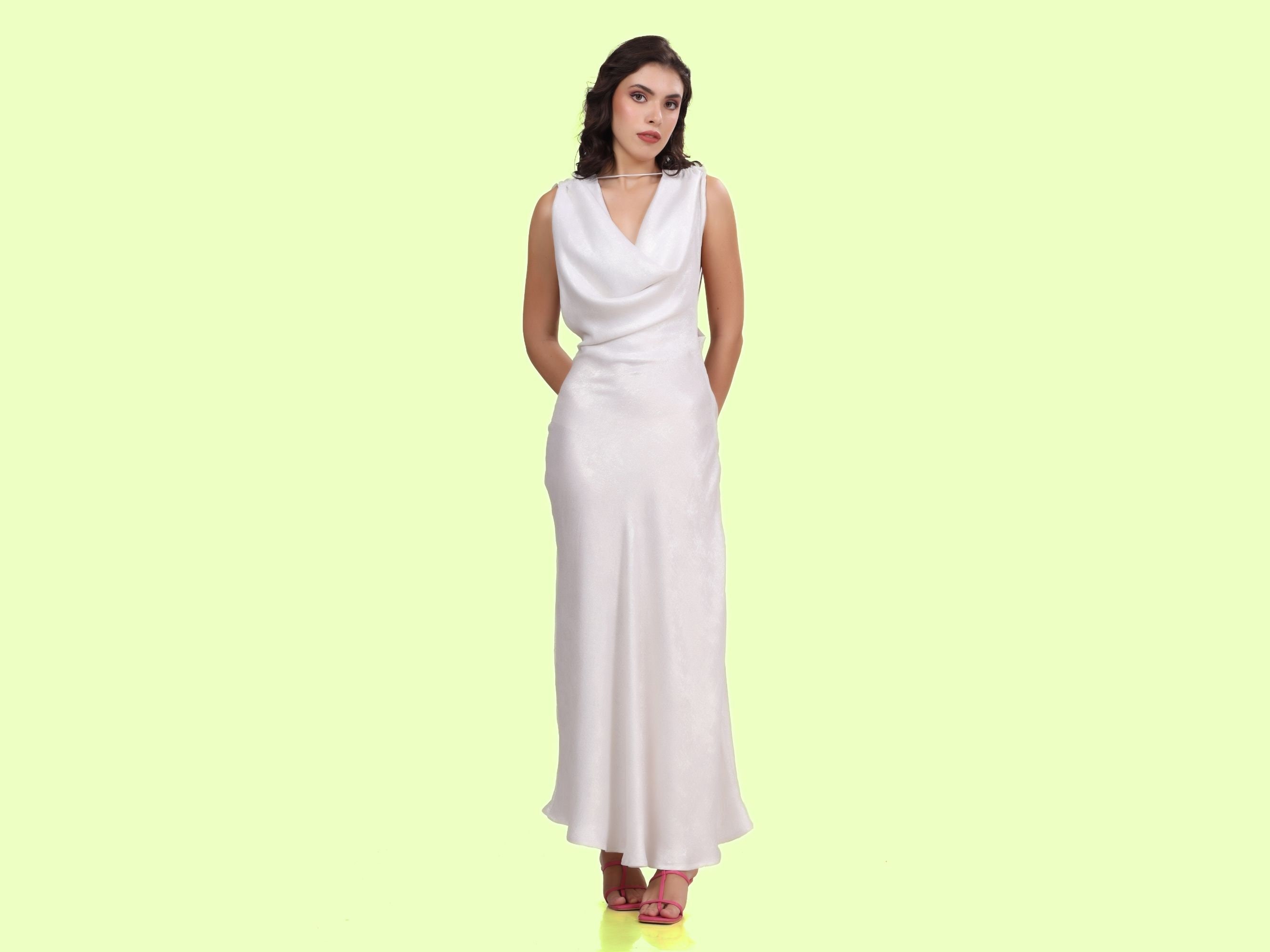 Backless Cowl Neck Gown Dress Pattern Cowl Neck Dress Backless Dress ...