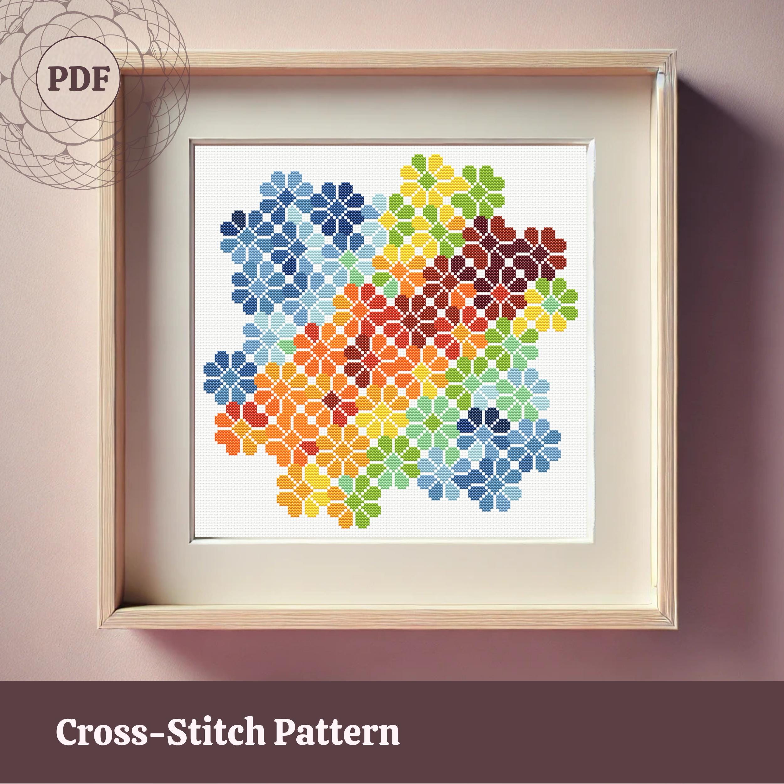 Flower Temperature Chart - Cross-stitch PDF Floral Pattern - Weather ...