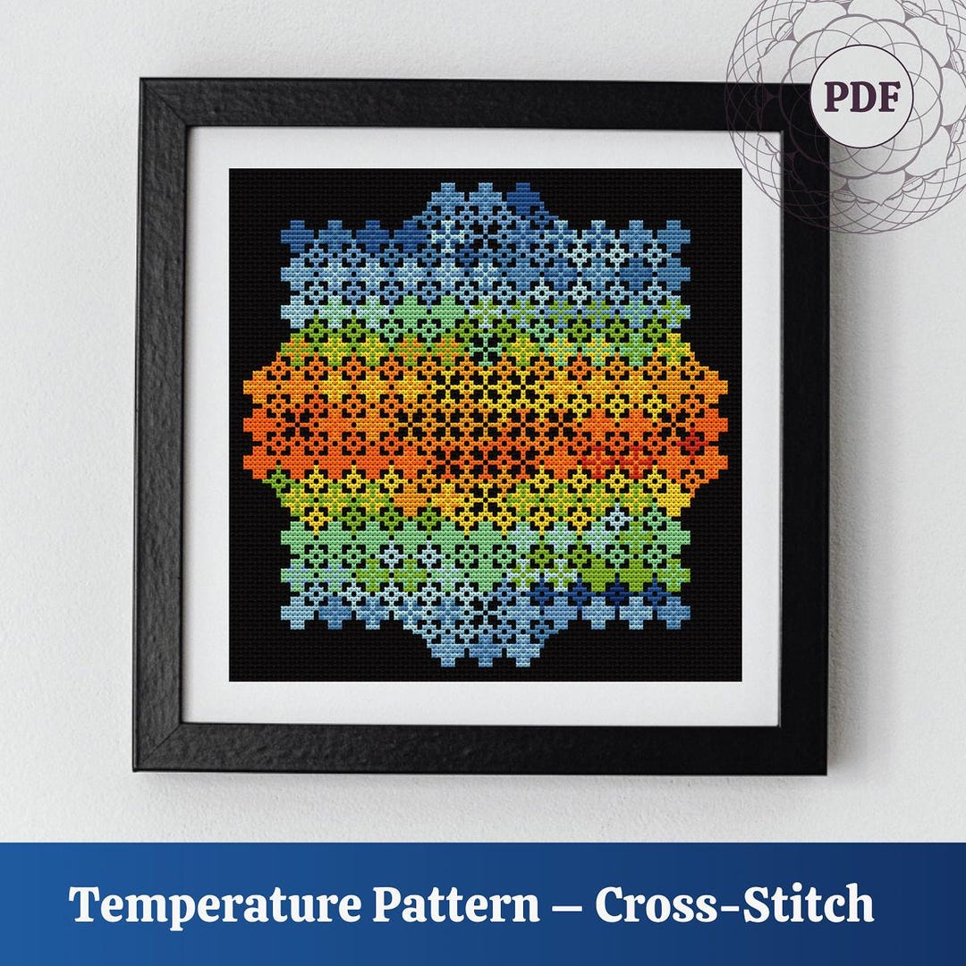 Temperature Chart Cross Stitch Pattern - Colorful Geometric Yearly ...