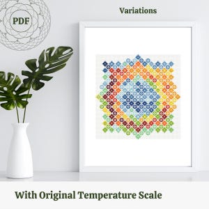 Temperature Chart - Cross-stitch PDF Pattern - Colorful Geometric ...