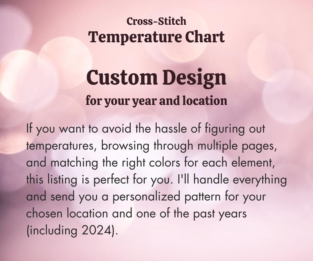 Custom Temperature Chart - Cross-stitch PDF Pattern - Colorful ...