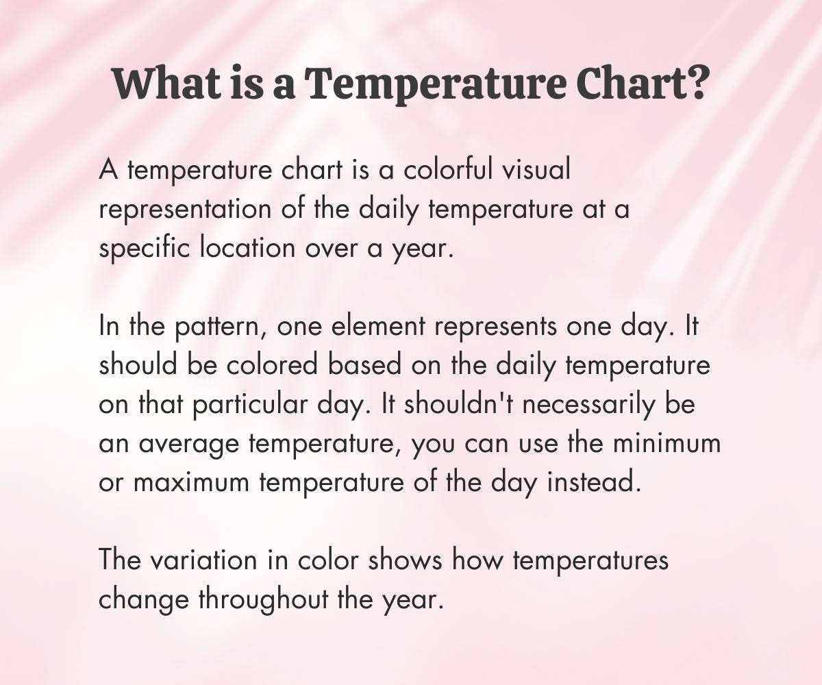 Flower Temperature Chart - Cross-stitch PDF Floral Pattern - Weather ...