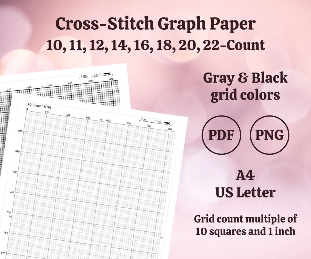 Cross-stitch Graph Paper - Printable Grid - Instant Download - Canvas ...