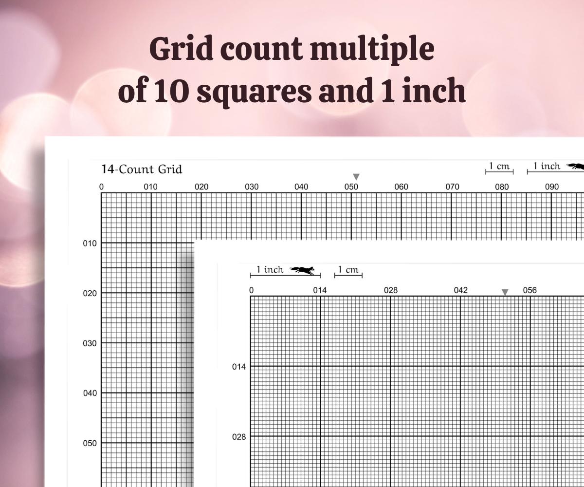 Cross-stitch Graph Paper Printable Grid Instant Download Canvas Counts ...