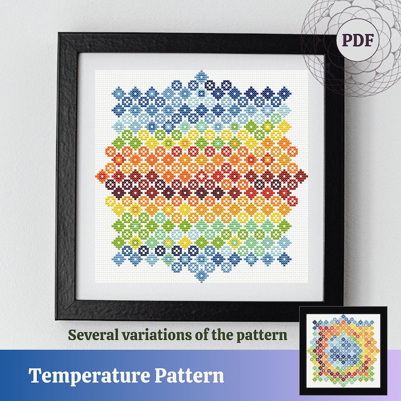 Temperature Tree Cross Stitch - Etsy