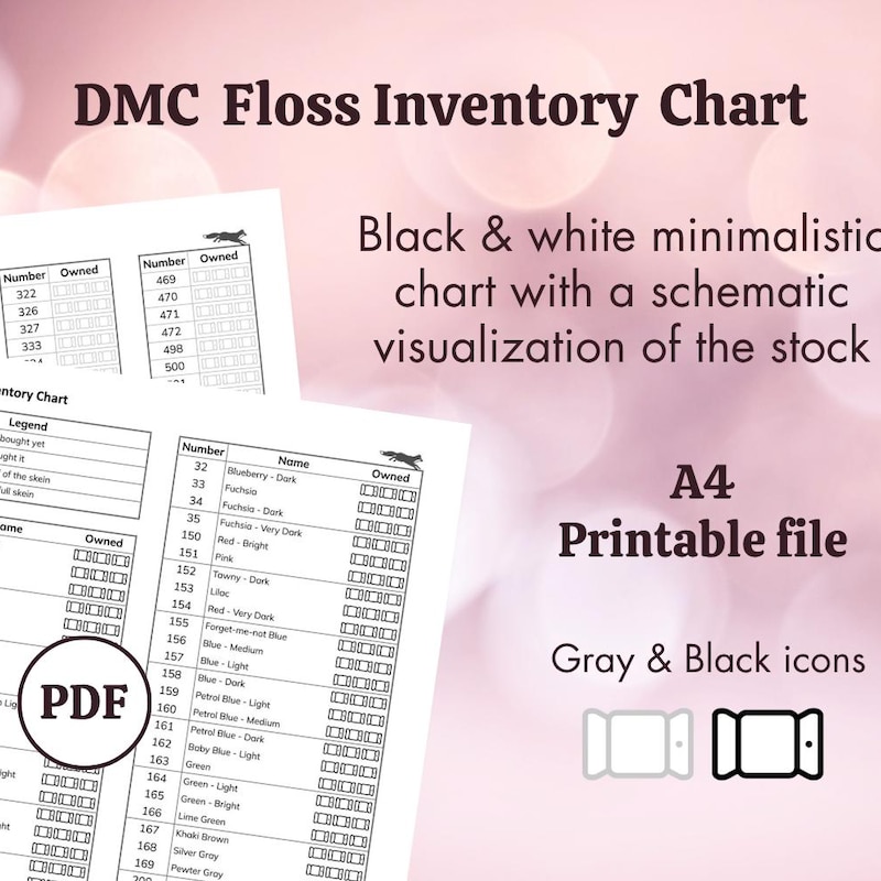Dmc Floss Color Chart - Etsy