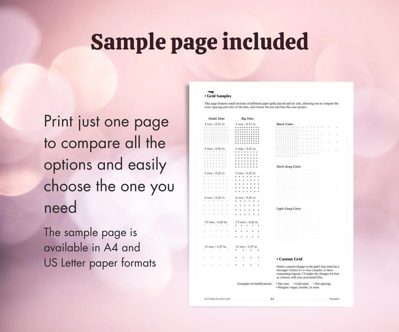 Dotted Graph Paper Bundle - Printable PDF Grid With Dots - Large, Small ...