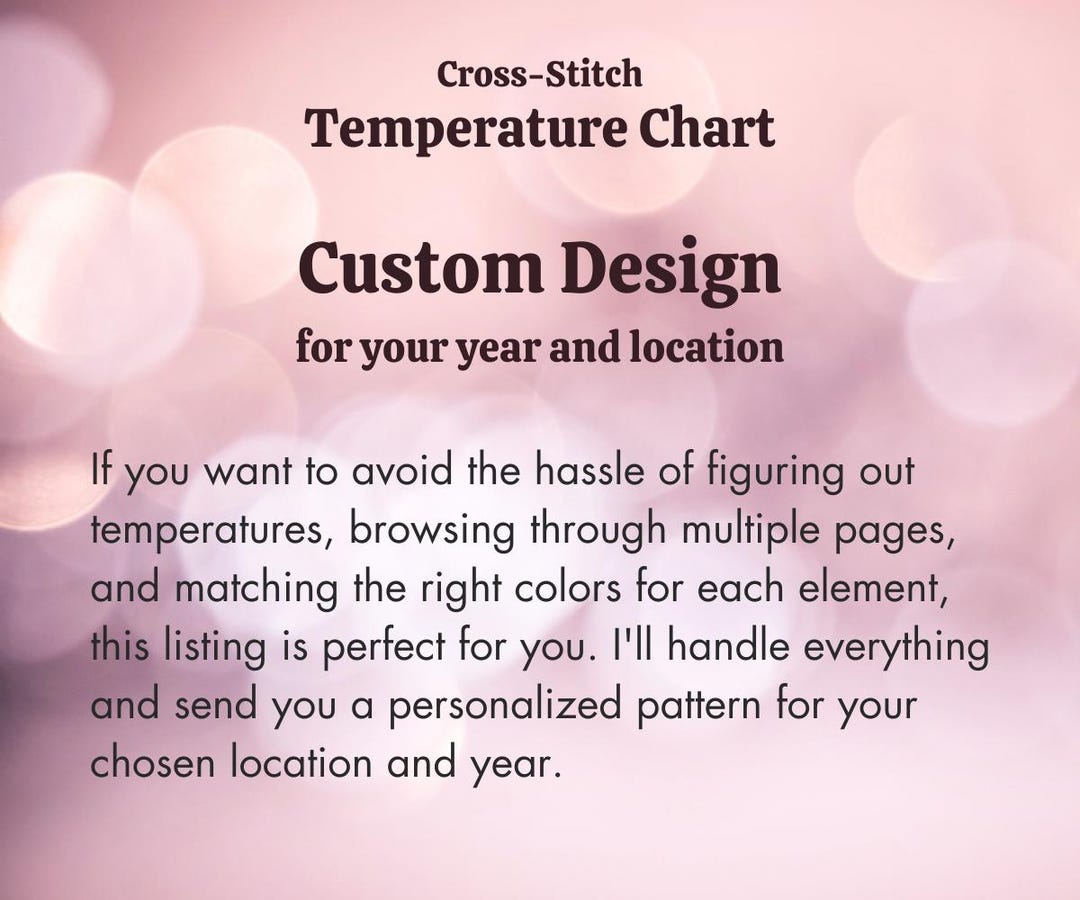 Custom Temperature Chart Cross-stitch PDF Pattern Colorful Geometric ...