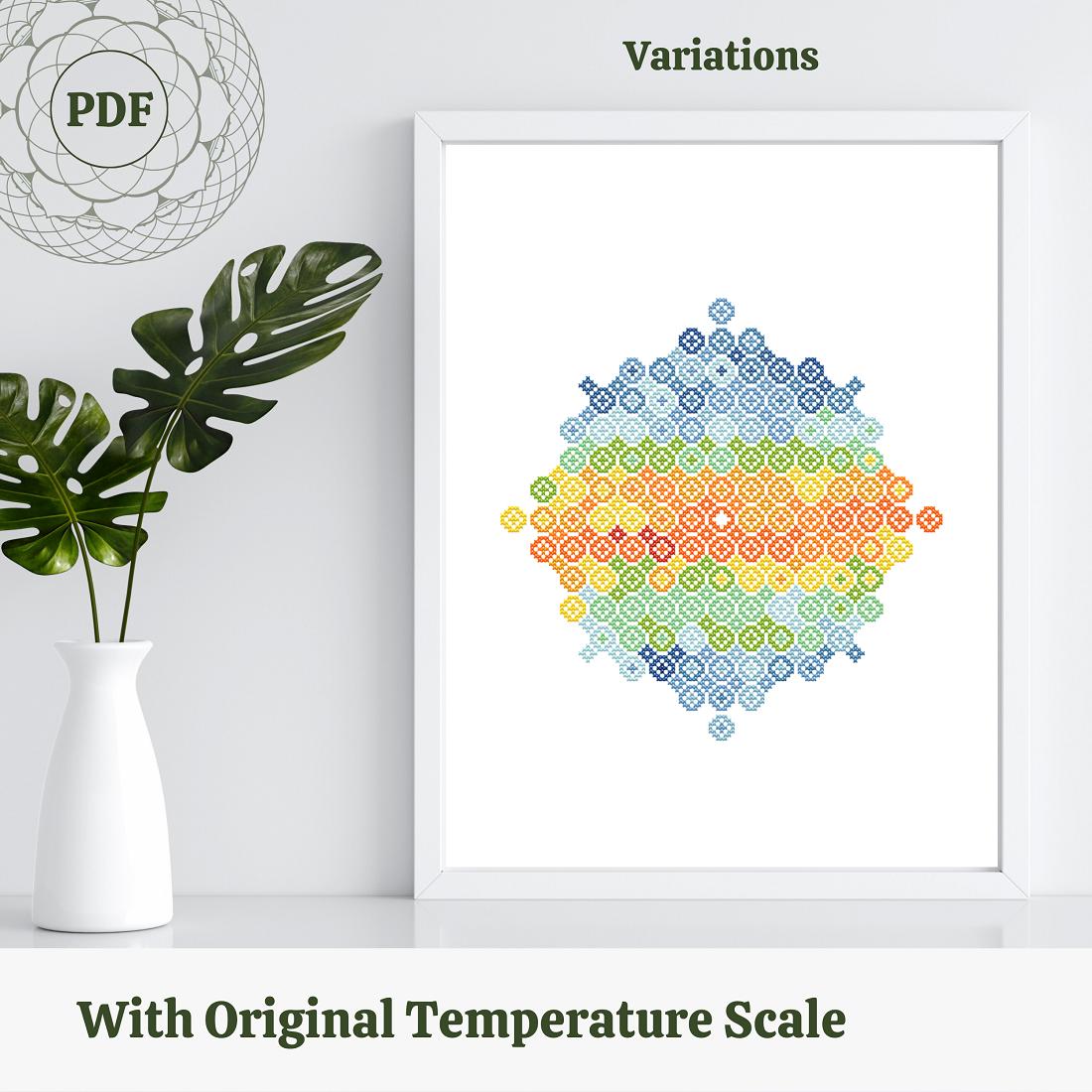 Temperature Chart - Cross-stitch PDF Pattern - Colorful Geometric ...